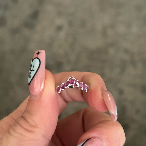 Jewelry | Sterling Silver Ring With Pink Gemstones | Poshmark